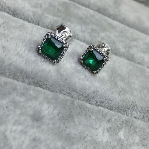 Pandora | Jewelry | Pandora Timeless Elegance Green Crystal Earrings ...
